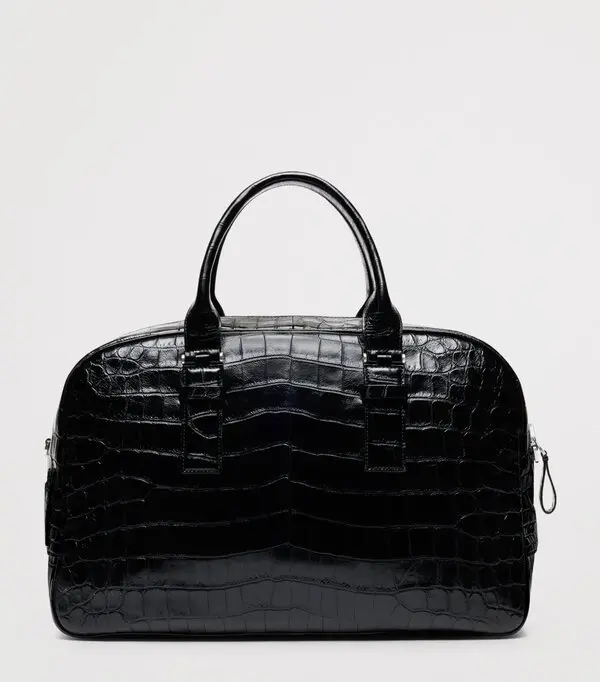 TOM FORD Large Calfskin Croc-embossed Victor Shoulder Bag