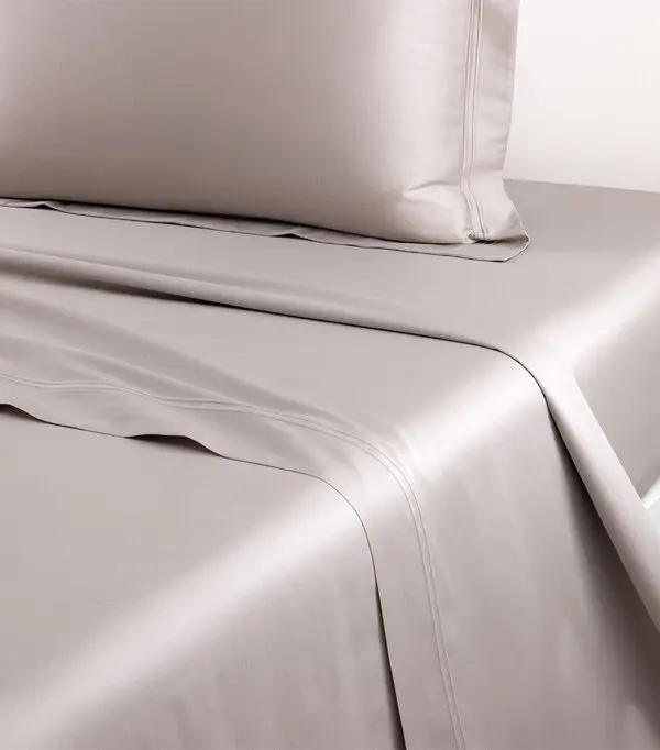 YVES DELORME Triomphe Super King Flat Sheet - Grey