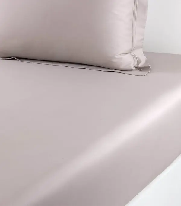 YVES DELORME Triomphe Super King Fitted Sheet - Grey