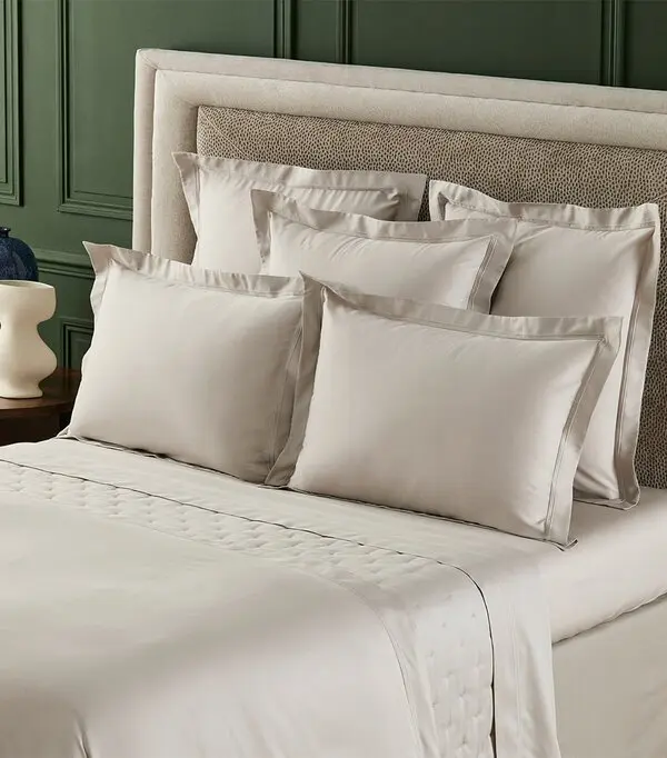 YVES DELORME Triomphe Super King Fitted Sheet - Grey