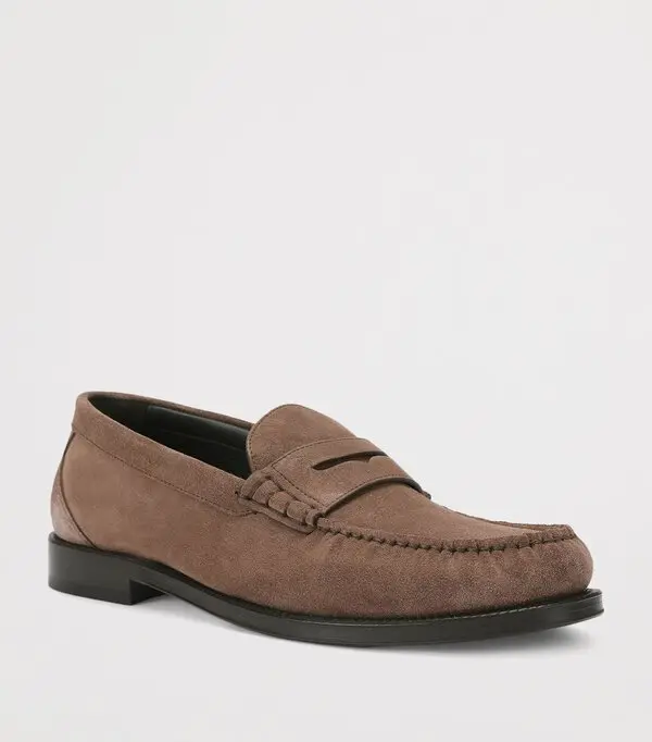 Brunello Cucinelli Suede Penny Loafers
