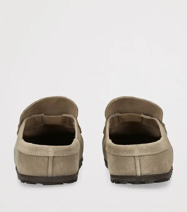 BIRKENSTOCK Suede Boston Clogs - Brown
