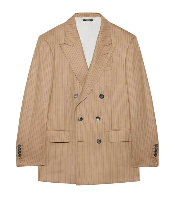 TOM FORD Wool Jacquard Stripe Jacket - Brown