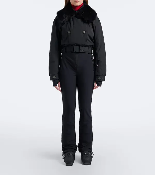 Moncler Belted Shearling-trimmed Ski Suit
