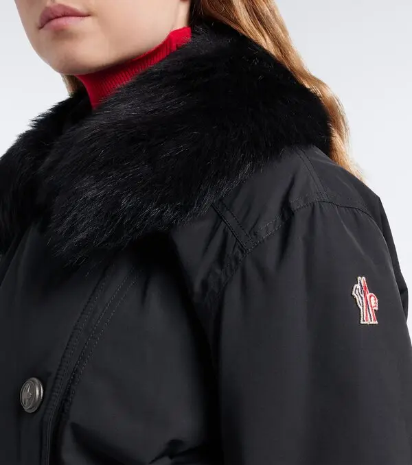 Moncler Belted Shearling-trimmed Ski Suit