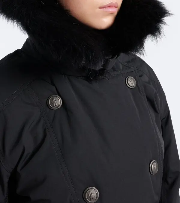 Moncler Belted Shearling-trimmed Ski Suit
