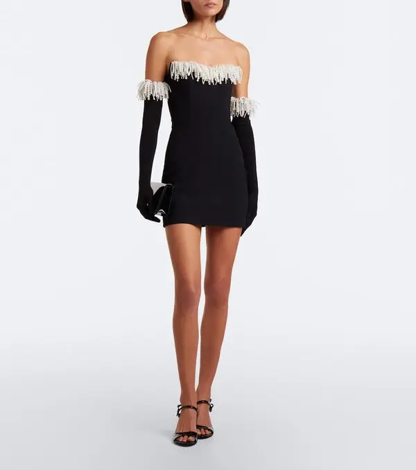 David Koma Embellished Fringed Bustier Minidress