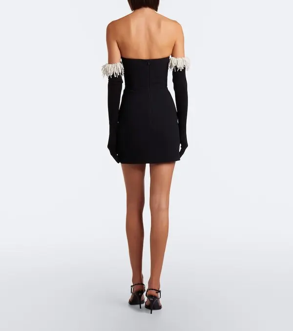David Koma Embellished Fringed Bustier Minidress