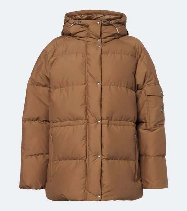 Moncler Himalaya Hooded Cotton-blend Down Jacket - Beige