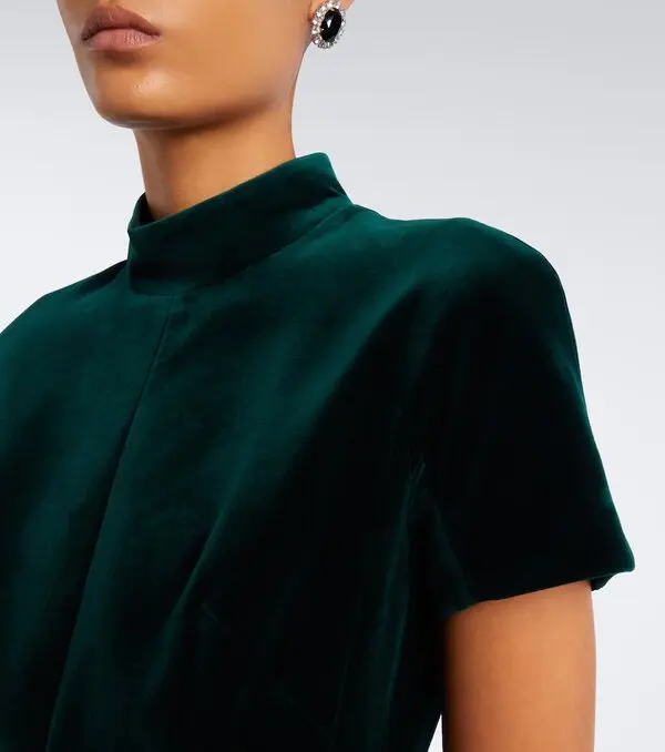 EMILIA WICKSTEAD Camilla Belted Cotton Velvet Midi Dress