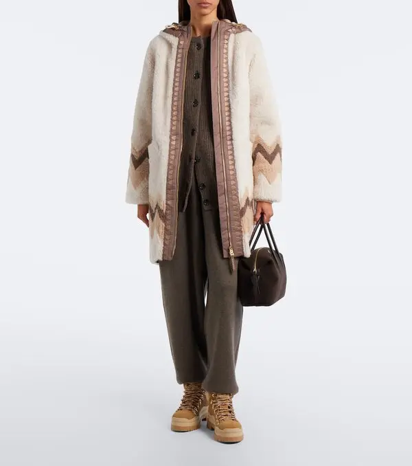 Bogner Niva Reversible Hooded Shearling Coat
