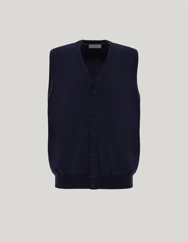 Canali Nuvola Navy Cashmere Vest