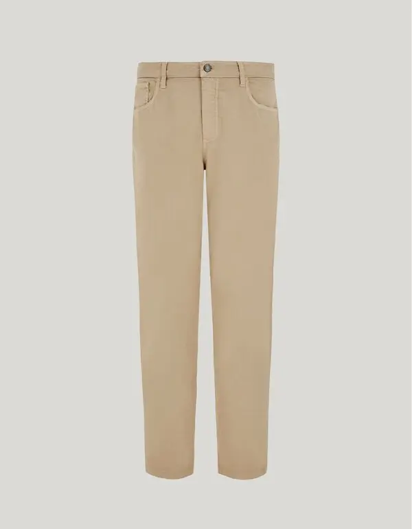 Canali Levante Comfort Cotton Microtwill Regular-fit Pants