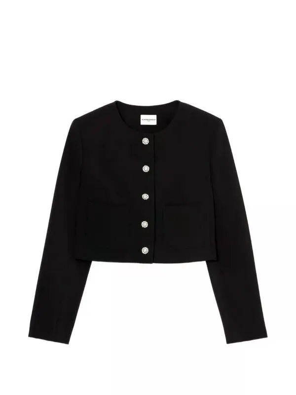 Claudie Pierlot Crystal-embellished Cropped Blazer