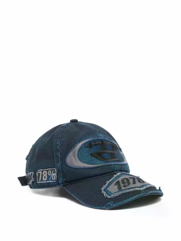 DIESEL® Baseball Cap With Embroidered Patches - Blue