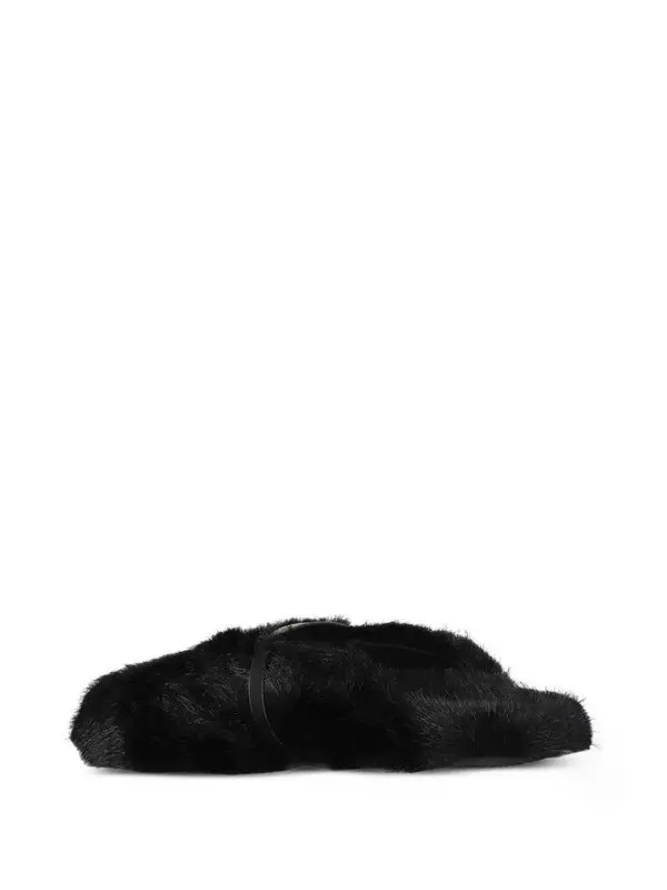 STAND STUDIO Meja Buckle-detail Faux-fur Slippers