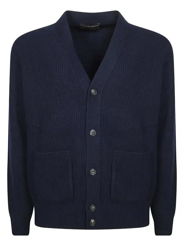 FILIPPO DE LAURENTIIS English Rib Knit Cardigan - Blu