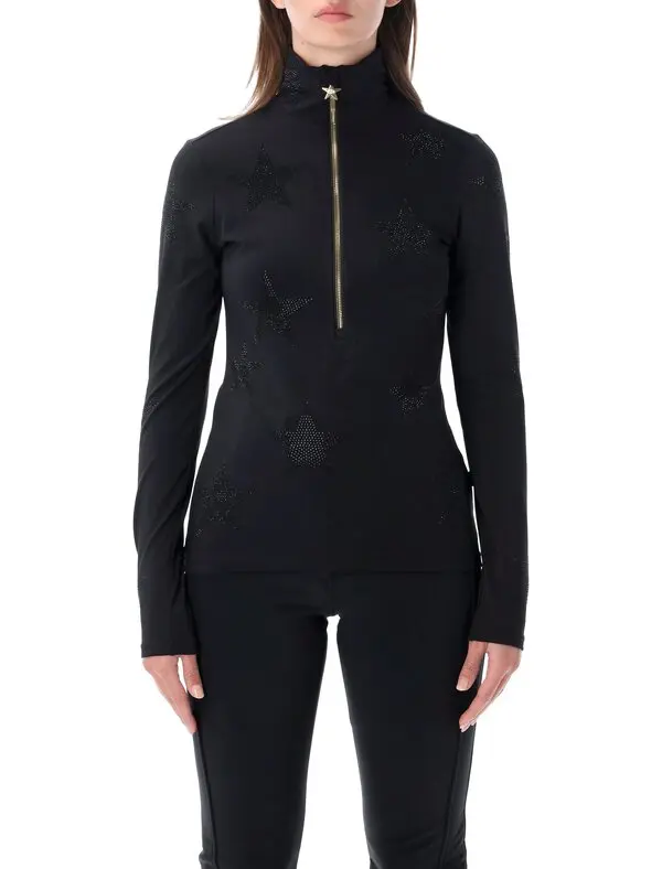 Goldbergh Star-print Half-zip Fitted Top - Nero