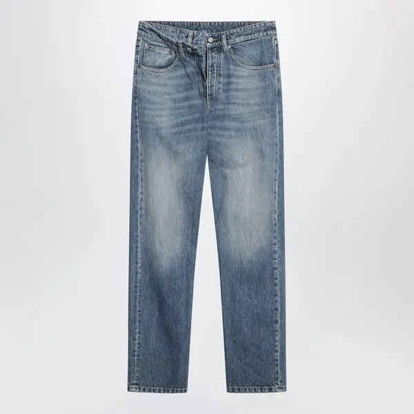 MAISON MARGIELA Worn-effect Straight-leg Denim Jeans With Contrast Stitching - Blue