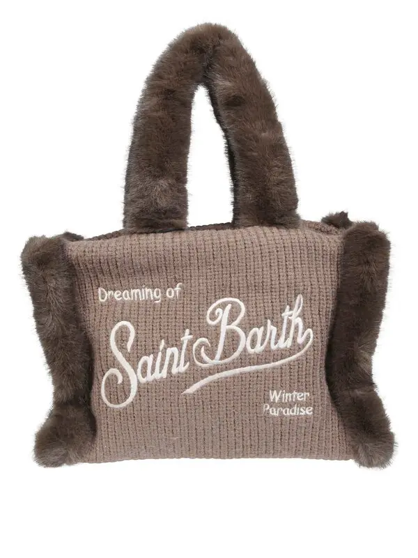MC2 SAINT BARTH Ribbed Shearling Handbag With Strap