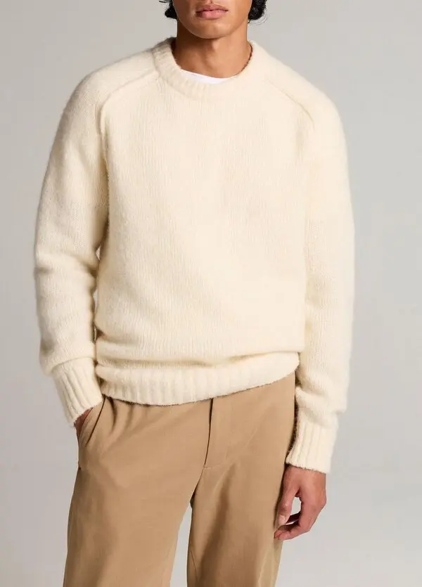 Vince Wool & Alpaca-blend Saddle-shoulder Sweater - Bone