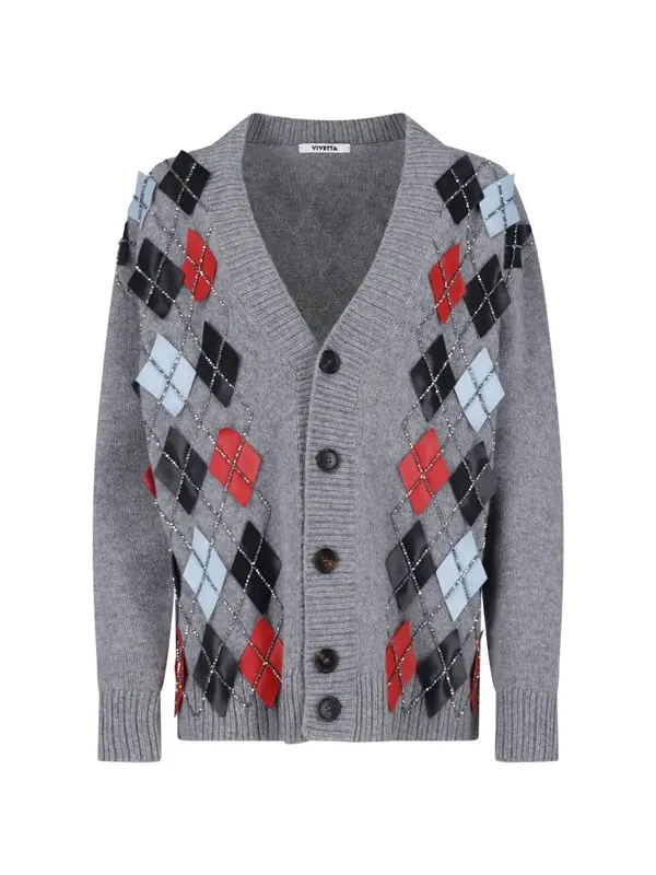 Vivetta Argyle Embellished Wool Cardigan