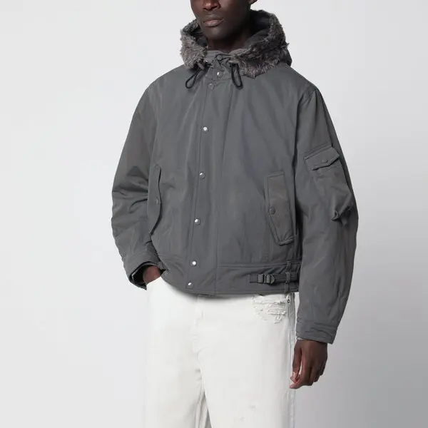 Our Legacy Orbit Nylon Twill Jacket With Adjustable Hood - Grey