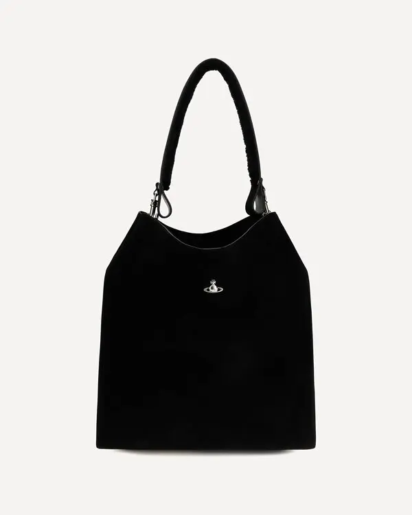 VIVIENNE WESTWOOD Large Lottie Suede Shopping Bag