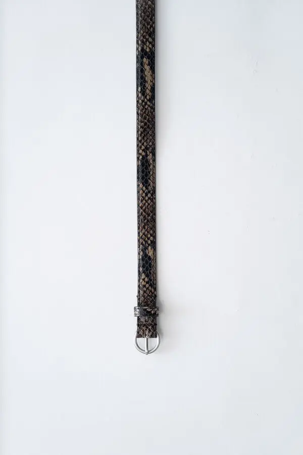 ST. AGNI Minimal Slim Belt - Python Embossed