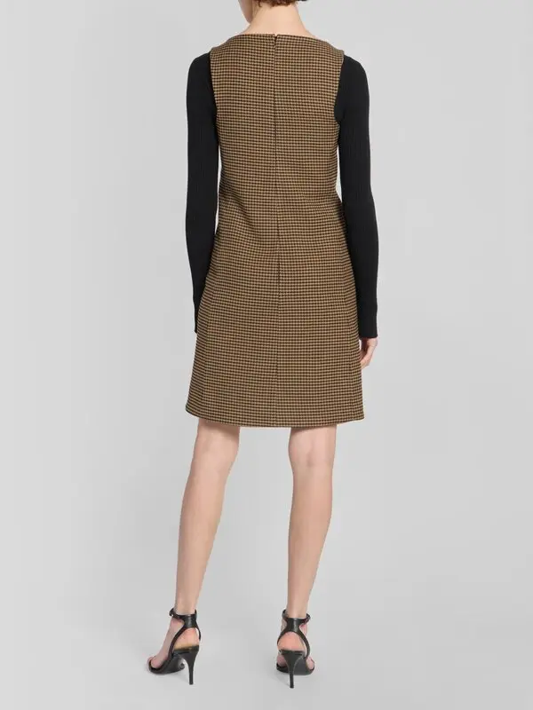 COURREGES Houndstooth Twill Slit Mini Dress