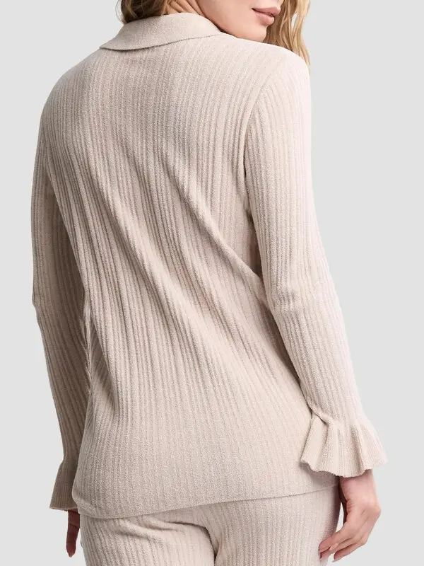 Barefoot Dreams Cozychic Ultra Lite Ribbed Ruffle Cuff Sweater
