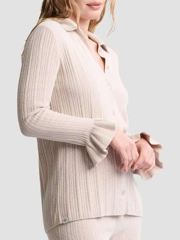 Barefoot Dreams Cozychic Ultra Lite Ribbed Ruffle Cuff Sweater