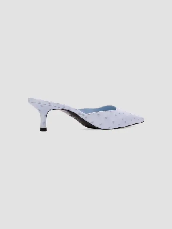 BLACK SUEDE STUDIO Riley 50mm Ostrich Mules