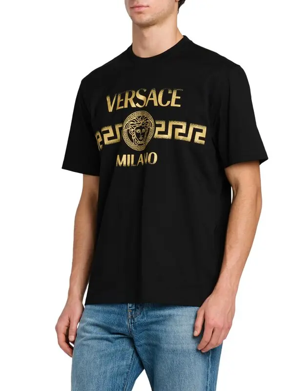 Versace Faded Greca Logo Cotton T-shirt
