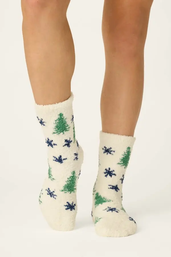 PJ Salvage Under The Stars Tree & Star Print Socks