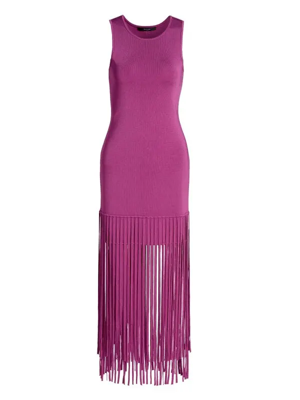 TOCCIN Margaux Fringe-accented Midi-dress - Fuchsia