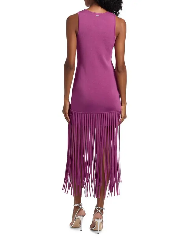 TOCCIN Margaux Fringe-accented Midi-dress