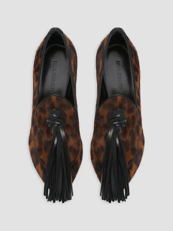 Ulla Johnson Agata Tasseled Calf Hair Pumps - Leopard