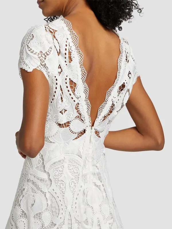 Simkhai Laura Cap-sleeve Lace Midi-dress