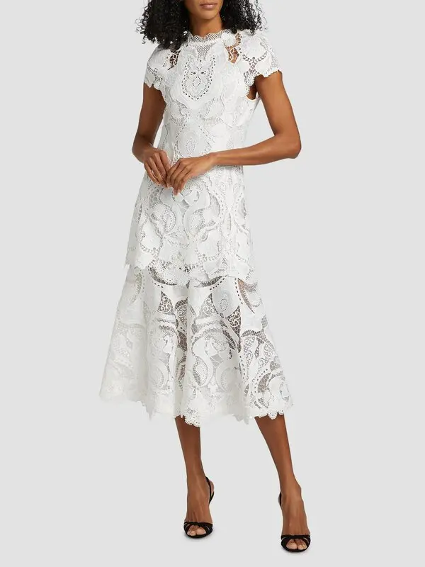 Simkhai Laura Cap-sleeve Lace Midi-dress