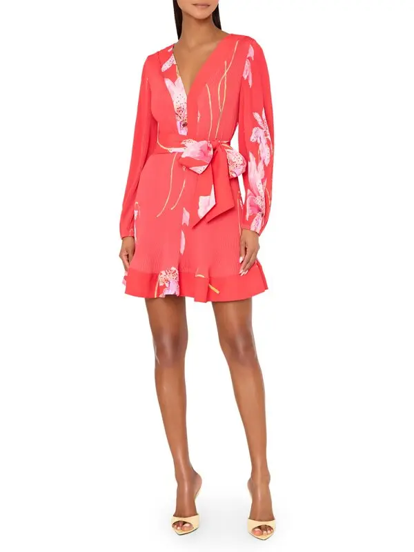 MILLY Liv Pleated Floral Minidress