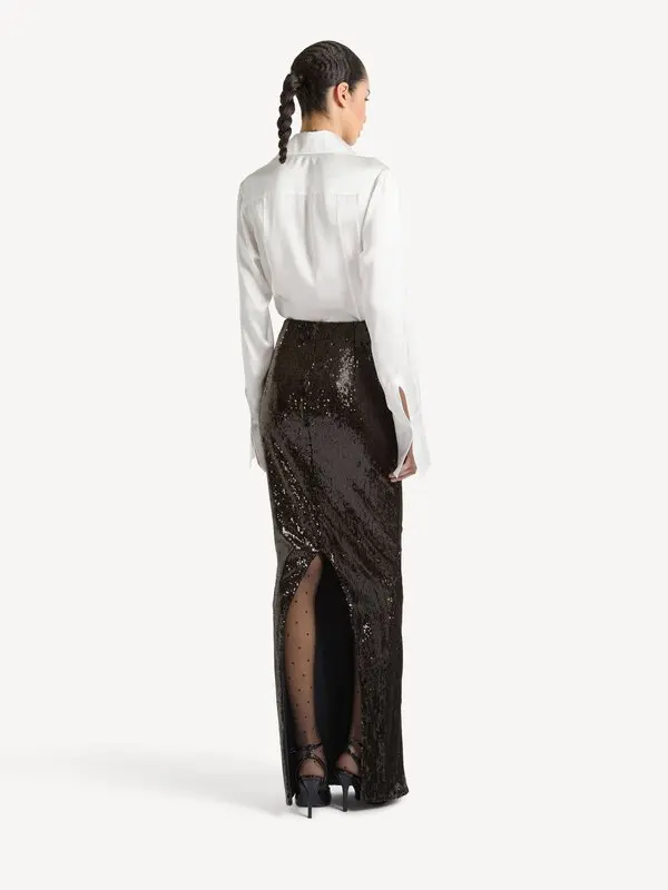 Balmain Sequinned Long Skirt