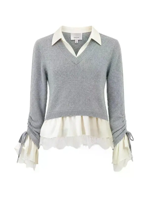 Cinq À Sept Milla Layered Sweater - Grey