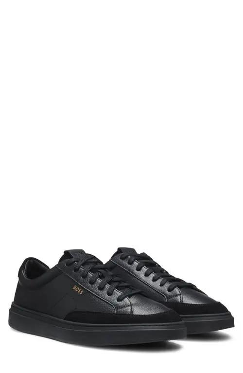 BOSS Kieran Leather Sneaker - Black