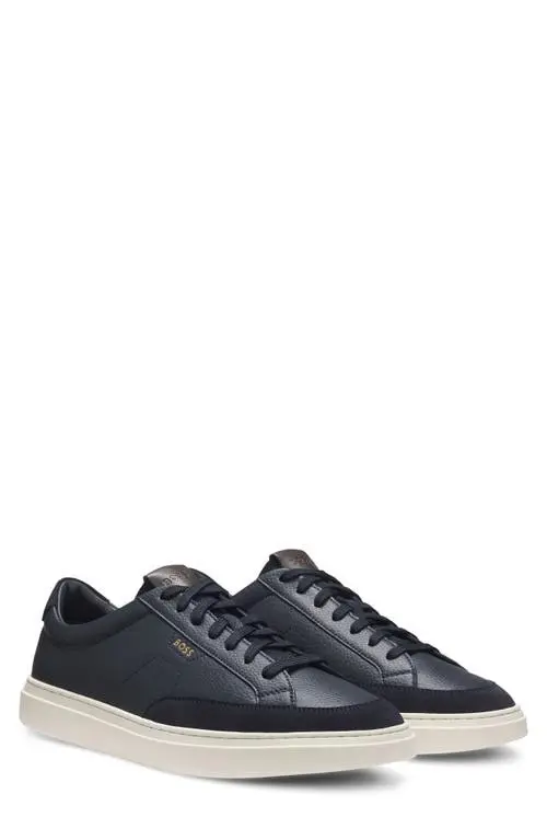 BOSS Kieran Leather Sneaker - Dark Blue