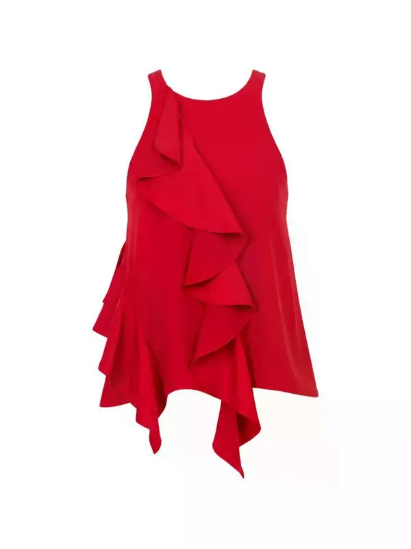 Cinq À Sept Vivia Ruffled Top - Red
