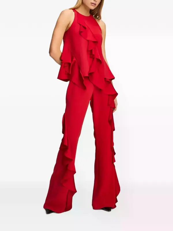 Cinq À Sept Selah Ruffled Trousers - Red