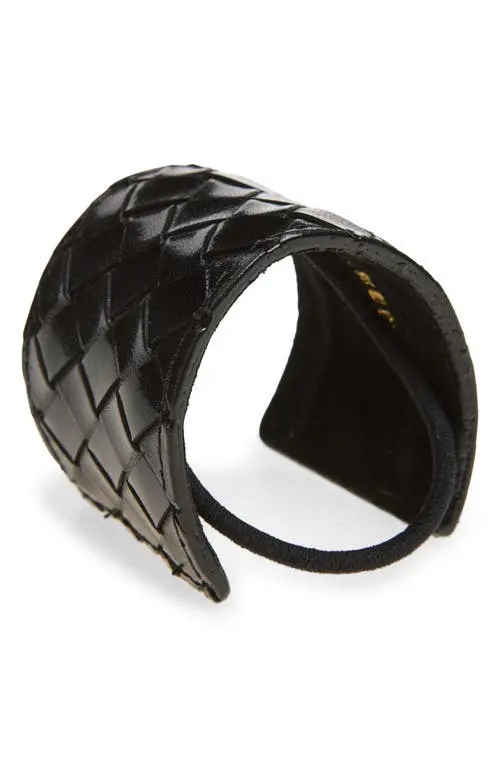 JENNIFER BEHR Braided Leather Ponytail Wrap - Black