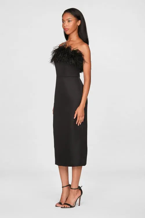 Theia Ginger Feather Sheath Dress
