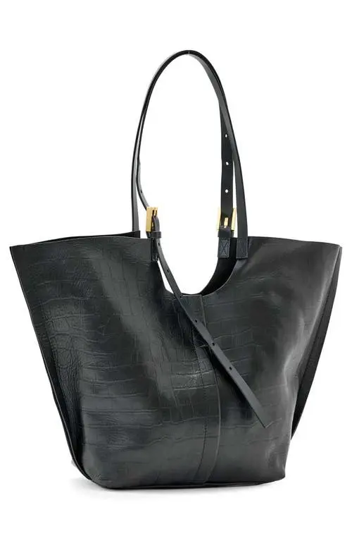 ALLSAINTS Ara Medium Croc Embossed Leather Tote
